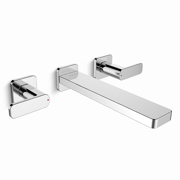 PARALLEL WIDESPREAD WALL MOUNT LAVATORY FAUCET (LONG SPOUT) 22570T-B4 ...