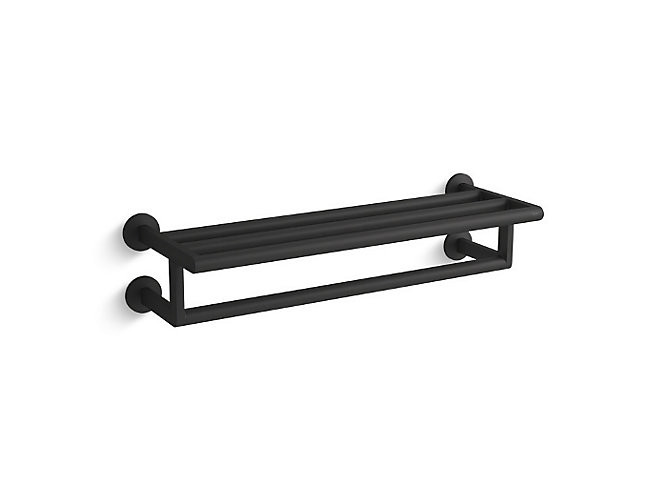 KOHLER COMPONENTS 24'' DOUBLE TOWEL SHELF 78376T-BL MATTE BLACK ...