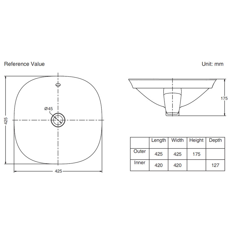 KOHLER Lavatory Veil Essential Square Vessel K-26407T-0 / KOHLER ...