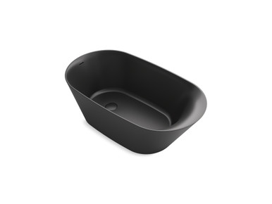 KOHLER BRAZN LITHOCAST GLOSS FS BATH (HONED BLACK) OVAL 21388T-HB1 ...