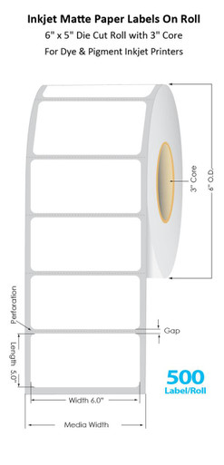 C6500 6" x 5" 1UP Matte Paper Labels | OmegaBrand