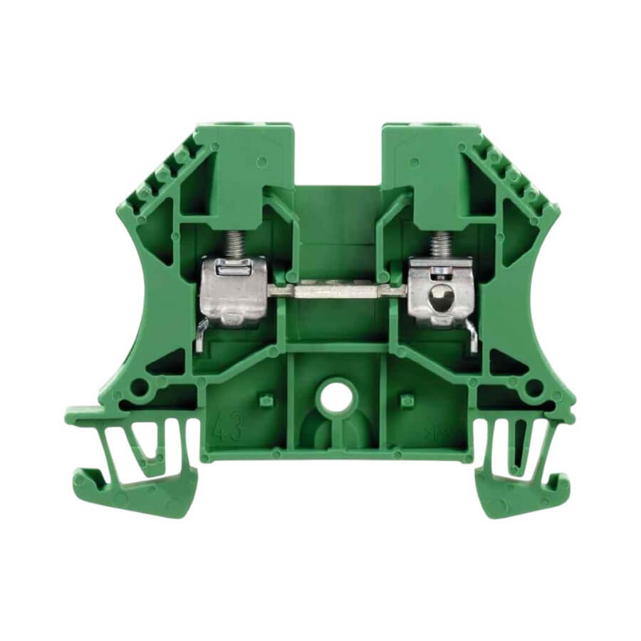 Weidmuller WDU 4 GN Feed-Through Terminal Block, 4mm², 32A, 800V, Screw ...