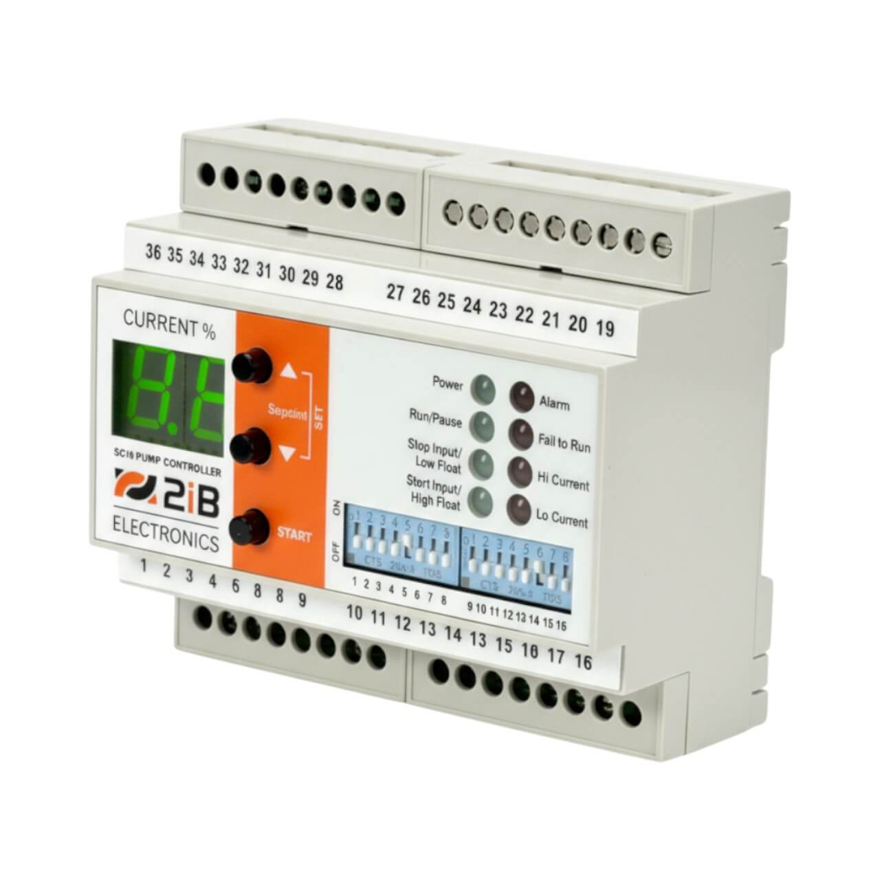 2iB SC10 Pump Snore Controller, 24V AC/DC, 4-20mA, DIN Rail Mount, Push ...