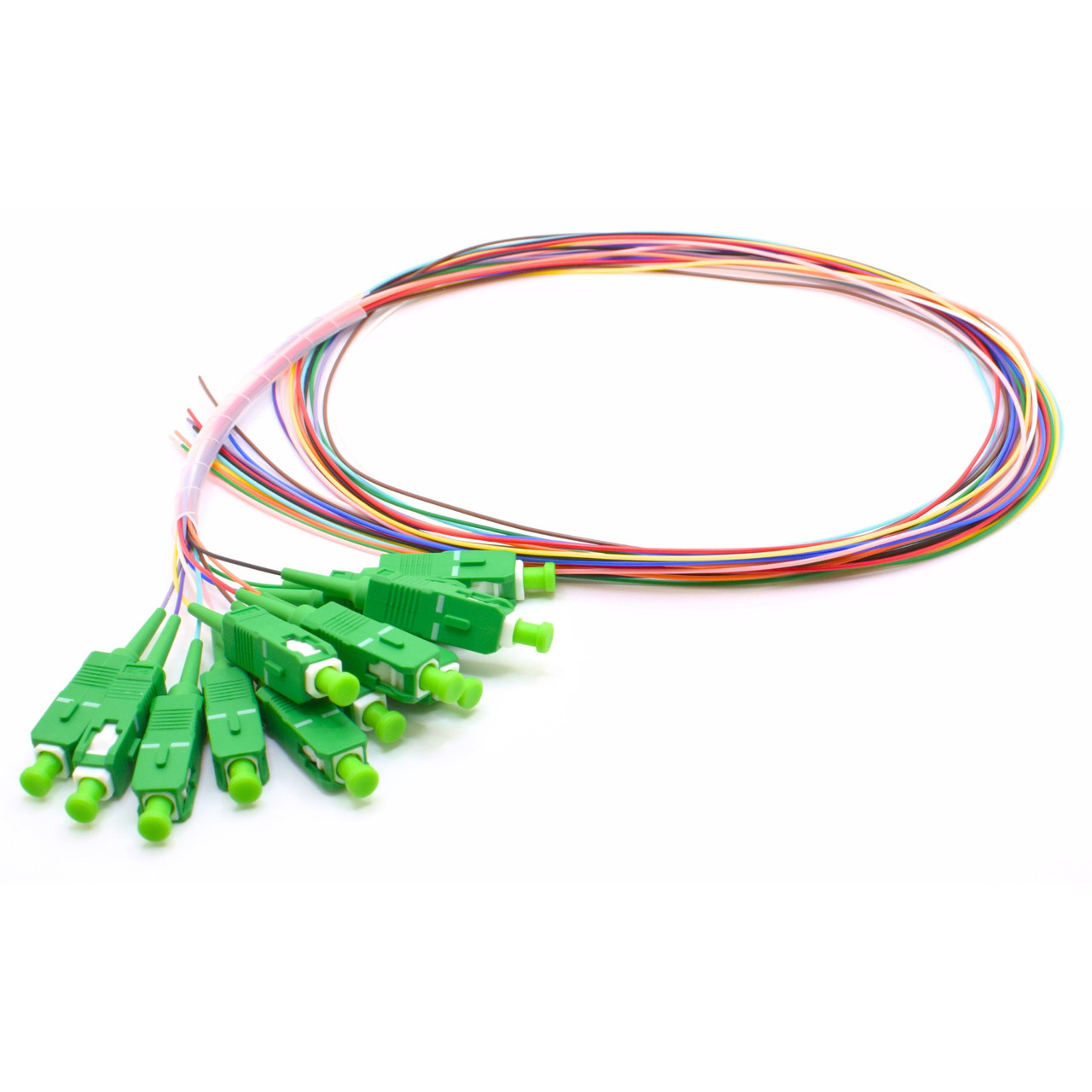 1m SC APC 12-Fiber OS2 Single Mode Pigtail - G.657.A1 Fiber for Fusion ...