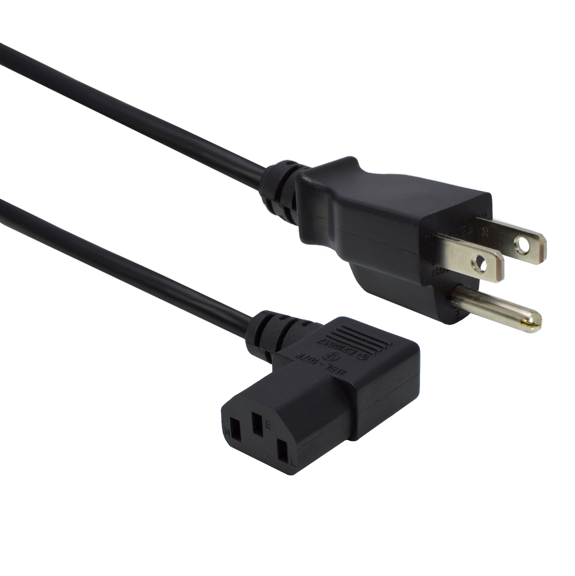 AC-110-10A1-XXBK-RA ,10 Amp 5-15P to C13 Right Angle Plug