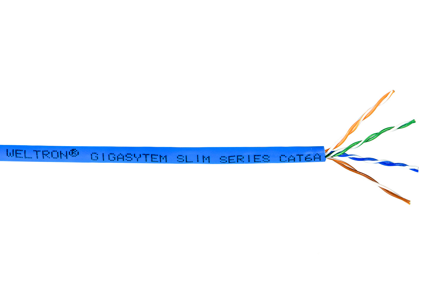 T2804C6A-PA-XX Cat6A 28AWG UTP Stranded Slim Patch Cable 1000Ft Weltron