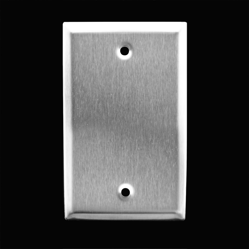 44-033 Stainless Steel Blank Faceplate Single Gang Weltron