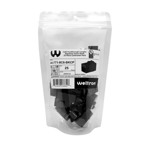 Cat6 Keystone Feed-Thru Coupler 25-Pack | Bulk Ethernet Couplers for ...
