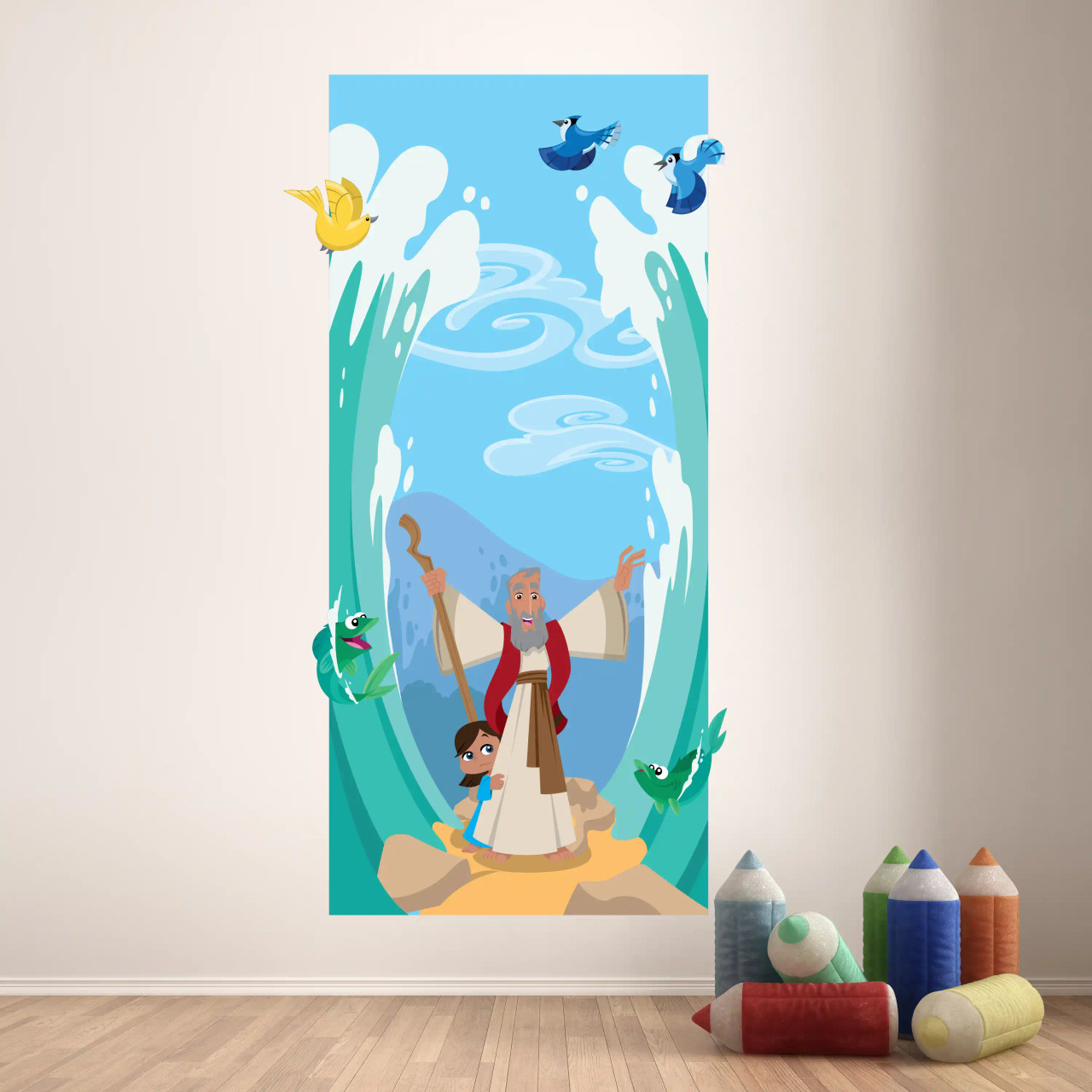 Moses Parting The Red Sea Bible Story Wall Decal