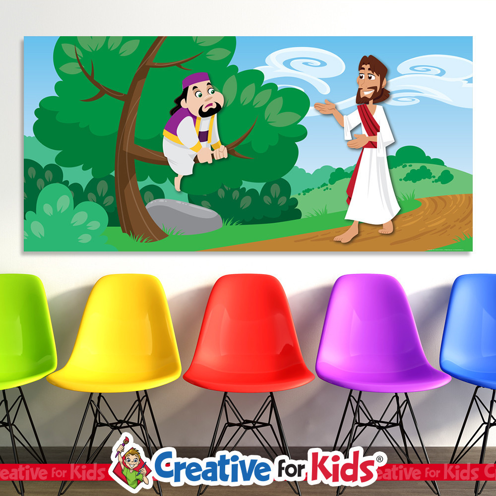 Zacchaeus and Jesus Elementary Bible Story Wall Decal