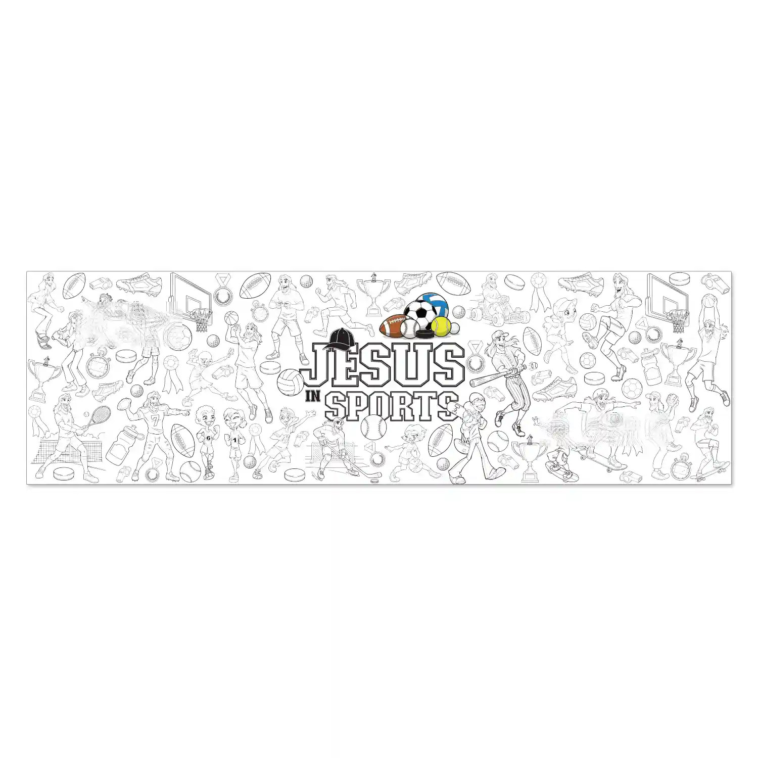Jesus in Sports Coloring Tablecloth