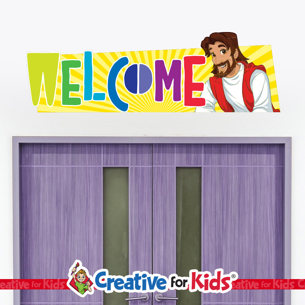 Welcome With Jesus Kids Church Wall Decal