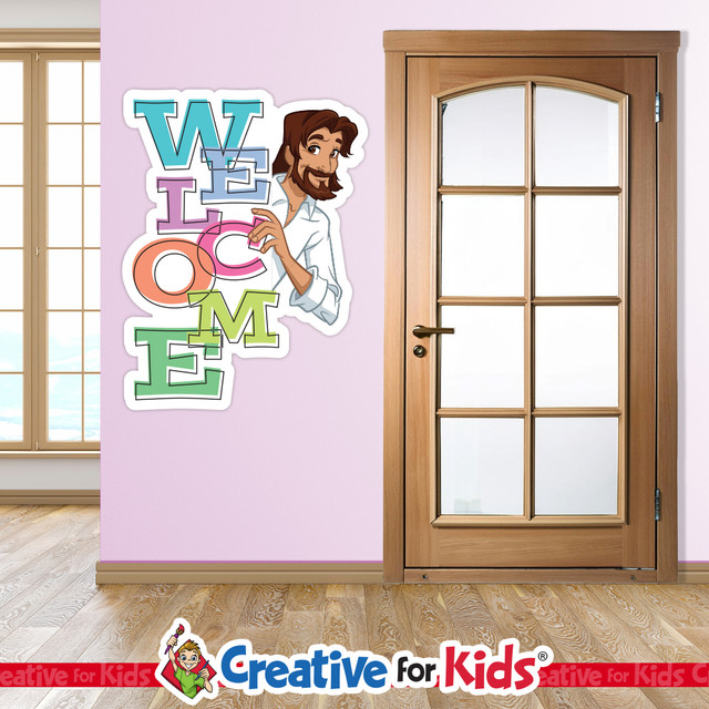 Welcome With Jesus Kids Church Wall Decal