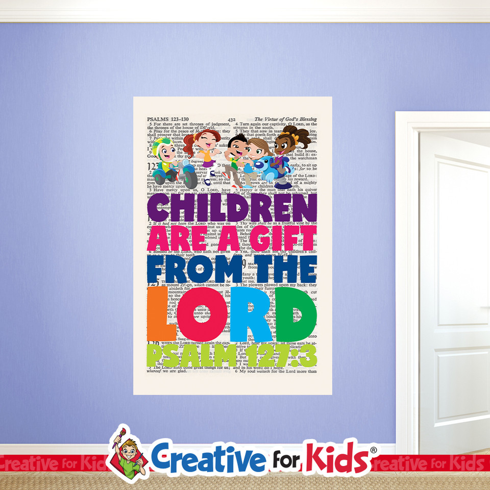 Children are a gift from the Lord White trim scripture Wall Decal