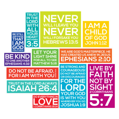 Small Grouping Crisp Designed Scripture Wall Decals