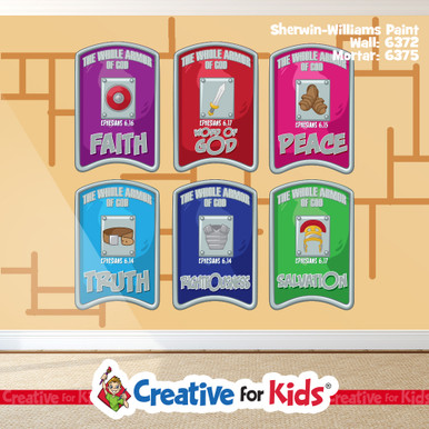 Armor of God set of six Wall Decals