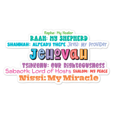 Names of Jehovah Word Cloud Wall Decal