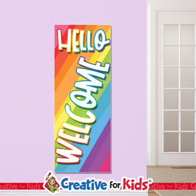 Rainbow Lines Welcome Sunday School Banner
