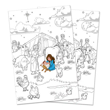 Christmas Nativity Coloring Poster - Set of 2