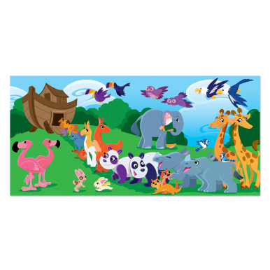 Noah, Animals Entering The Ark two by two, Bible Stories HOR Banner