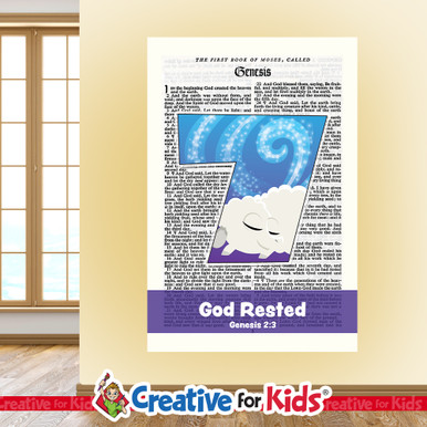 Creation God Rested Day Seven Scripture page Wall Decal