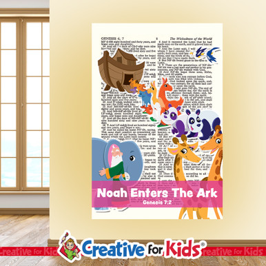 Noah Loads Animals Two By Two On The Ark Scripture Page Wall Decal