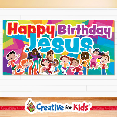 Happy Birthday Jesus Horizontal Christmas Banner