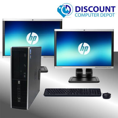 HP Elite I5 Windows 10 Desktop Computer 16GB 1TB Dual 19 LCD's w/1GB ...