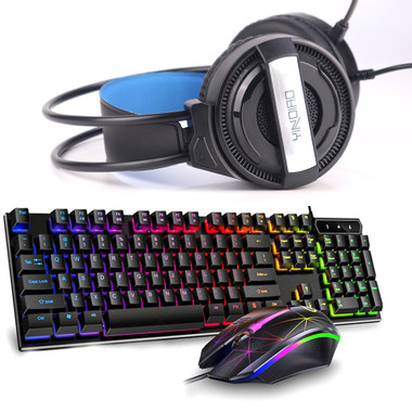 Gaming USB Multicolor Keyboard, Mouse and Headset (New)