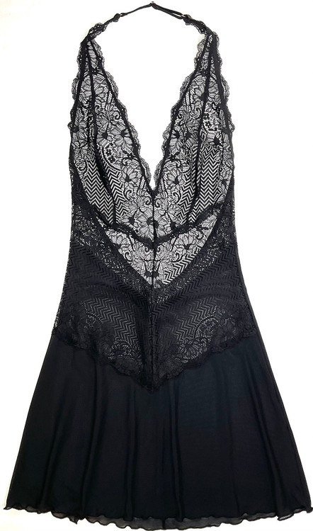 FLAUNT HALTER TEDDY BLACK - Samantha Chang