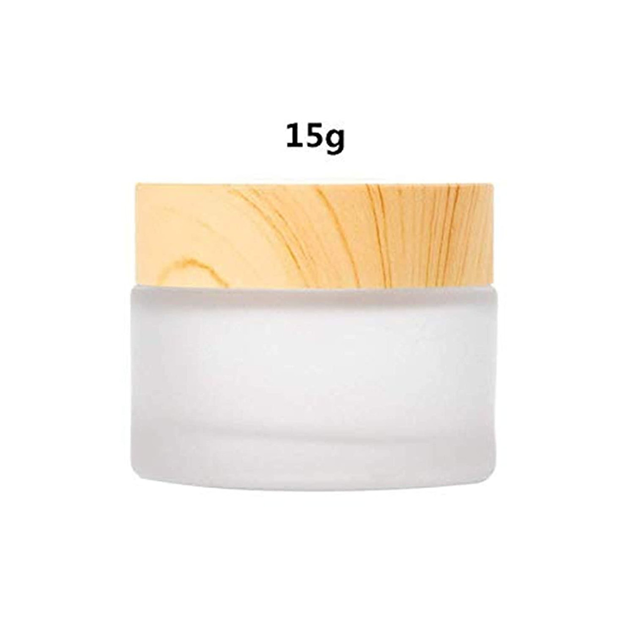 10 Pack 15ml/15g Empty Jars Frosted Glass Cream Jar Bottle with Wood ...