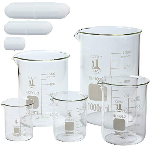 Beaker, Flask, Cylinder Set, 3.3 Boro. Glass - 9 Pieces - Beaker Set ...