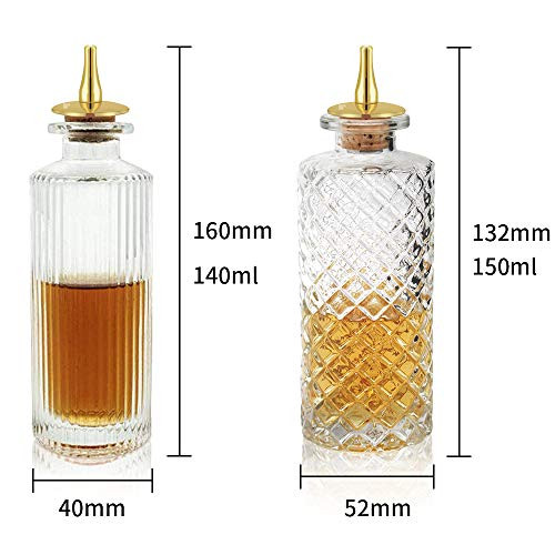 Bitters Bottle-Set of 5 Glass Bitters Bottle Lead Free Glass with ...