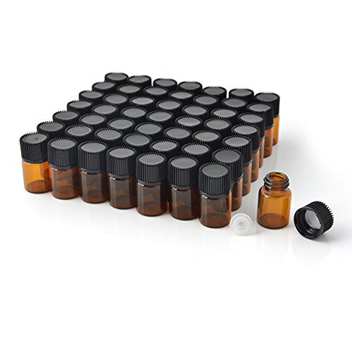 50 pack 1 ml 1/4 Dram Mini Blue Glass Essential Oils Sample Bottles ...