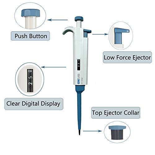 ONiLAB 2-20ul Single-Channel Pipette Pipettor Ergonomic Design ...