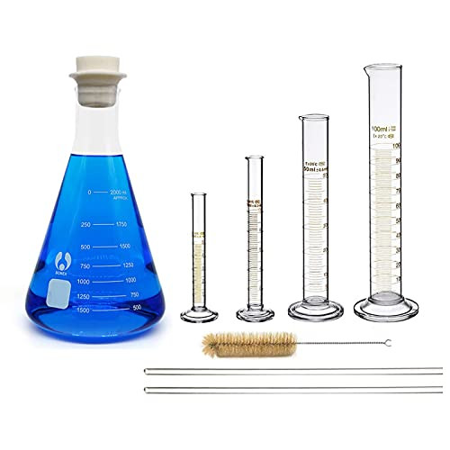 Beaker, Flask, Cylinder Set, 3.3 Boro. Glass - 9 Pieces - Beaker Set ...