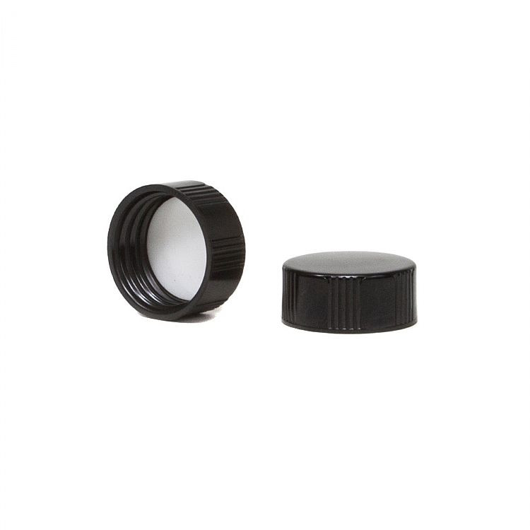 11 dram Capsule Vial with Black Phenolic Caps / Clear Vials 24-400 neck ...