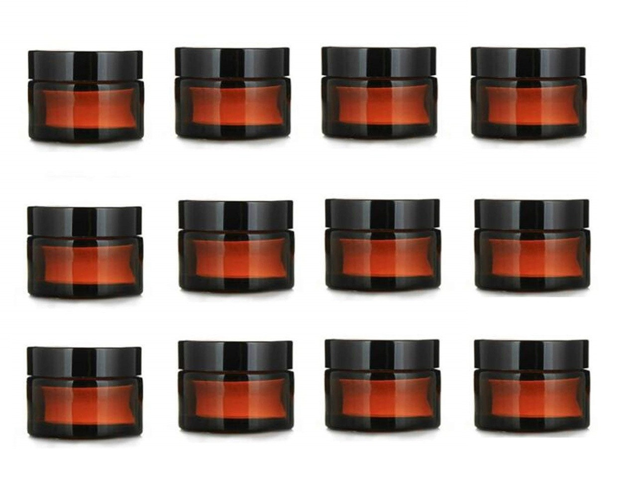 20G, Amber Glass Face Cream Pot Jar With Screw Cap And Liner