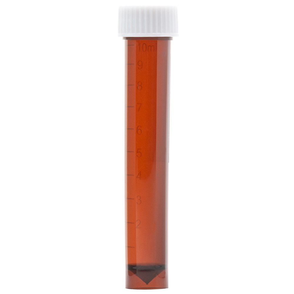 Transport Tube, 10mL, with Separate Screw Cap, AMBER, PP, Conical ...