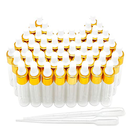 BEGIKET 50PCS Transparent Sample Dropper Bottles, 5ml Mini Essential ...
