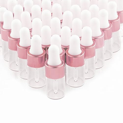 Easeen 50 Pcs Sample Dropper Bottles, 5ml Mini Dropper Bottles with 2 ...