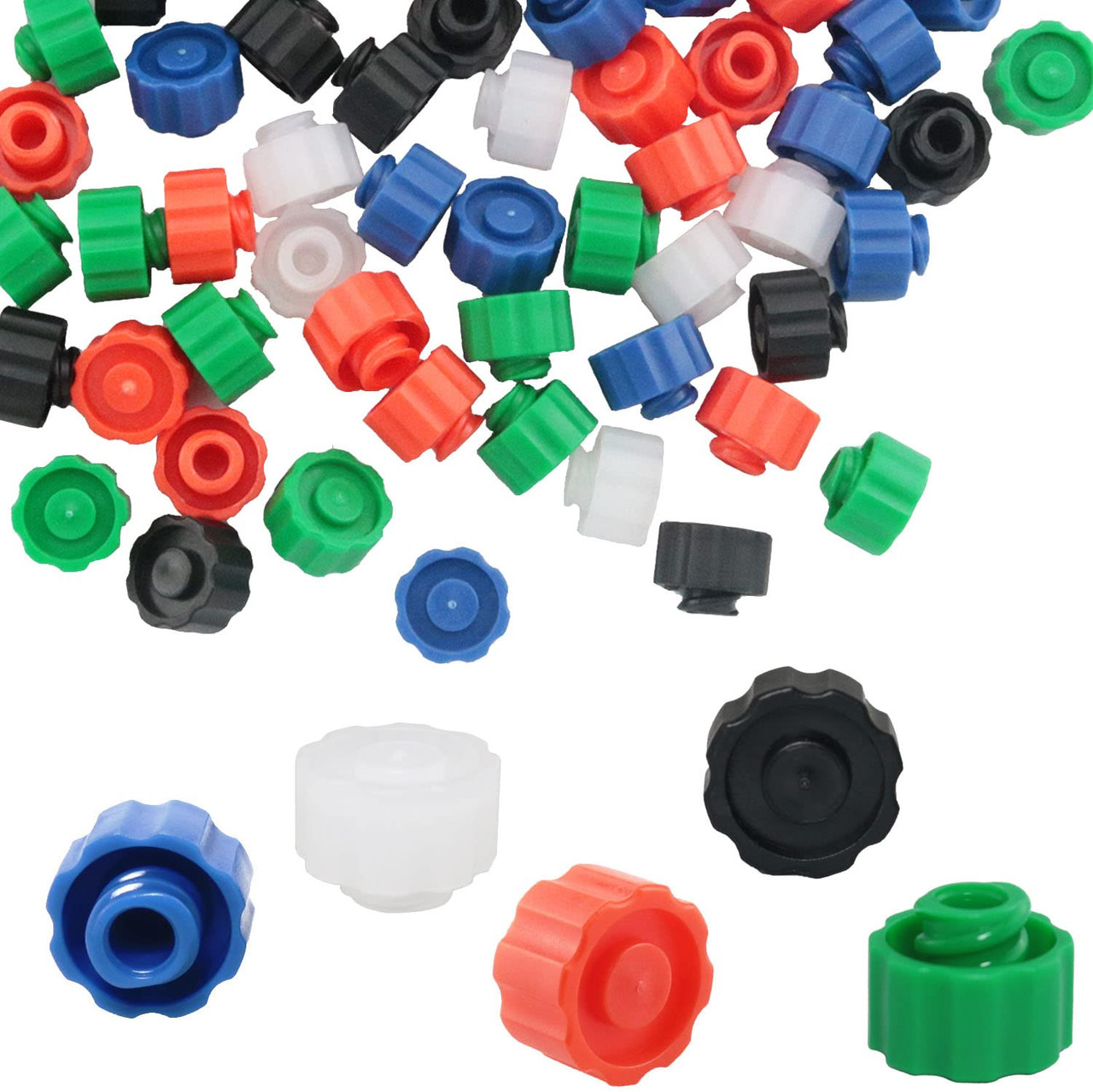 Syringe Tip Cap ITROLLE 100PCS Mixed Color Medicina Oral Tip Syringe ...