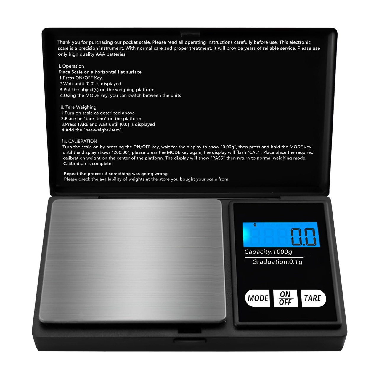 Digital Small Scale 1000g/0.1g Accuracy Gram and Ounces Scale for ...