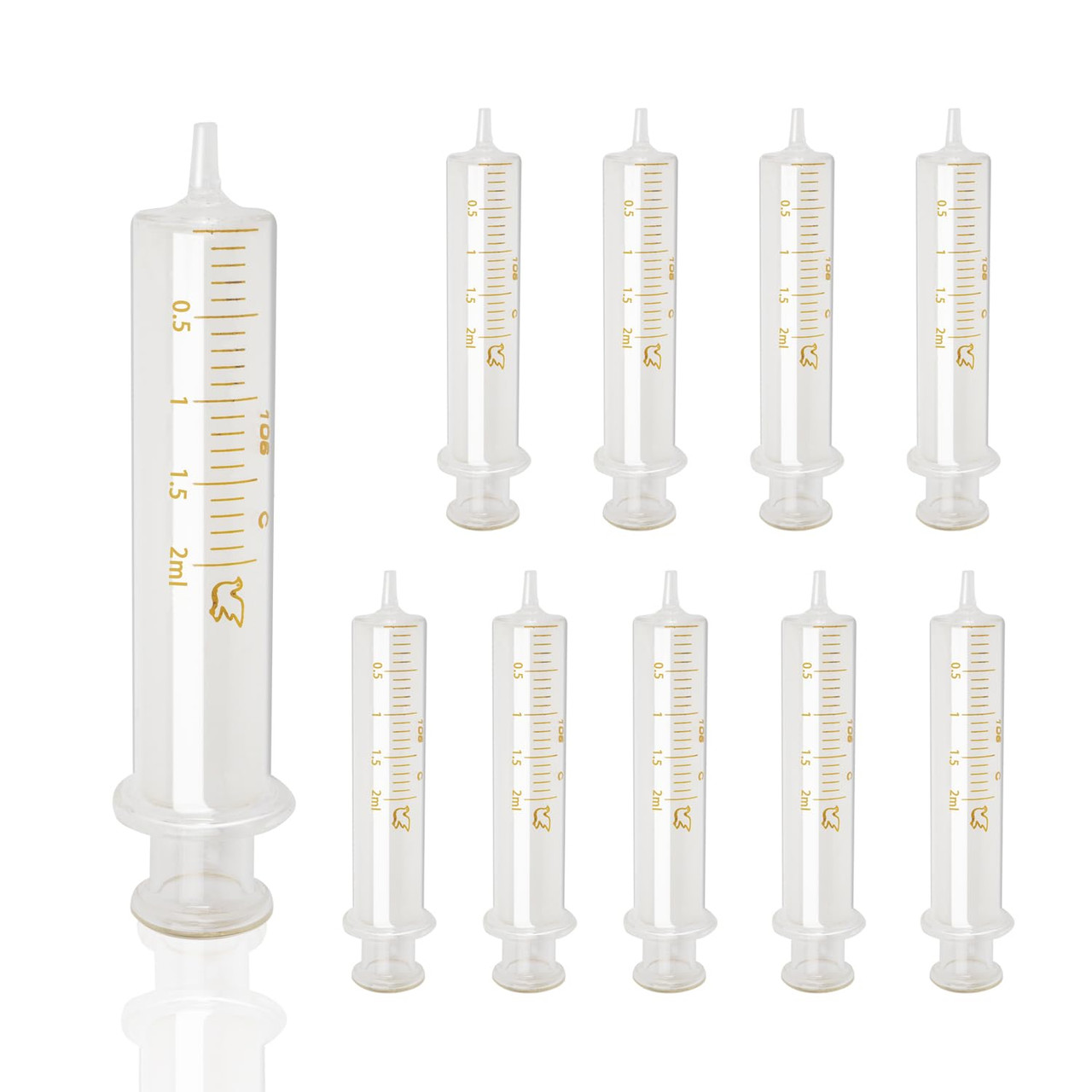 10Pack 2ml Glass Syringe With Caps for Liquid,Borosilicate Glass ...