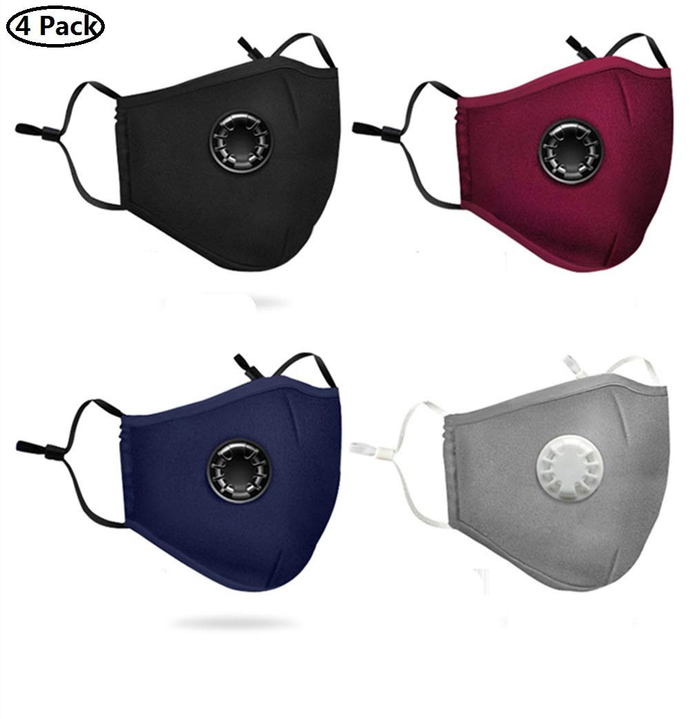GUCHIS 4 Pack Face Mask Dust Mask Mouth Respirator with 2 Replaceable ...