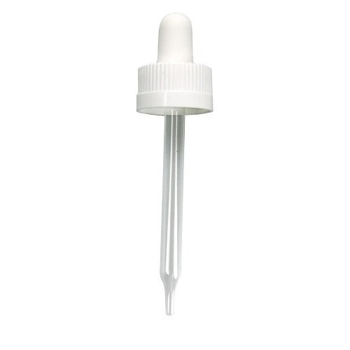 White Child Resistant Dropper 18-400 fits 1/2 oz Bottles