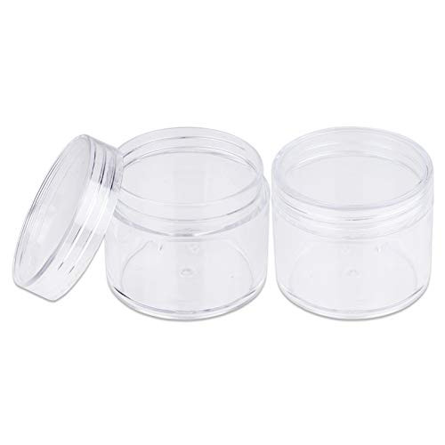 Beauticom 60 Grams/60 ML (2 Oz) Round Clear Leak Proof Plastic ...