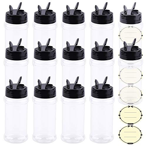 3-oz Empty Clear Plastic Spice Containers with Lids and Labels, Spice ...