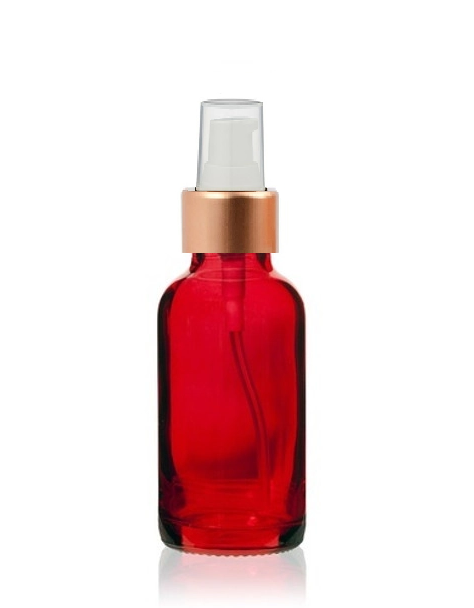 1 oz Translucent Red w/ White-Rose Gold Treatment Pump