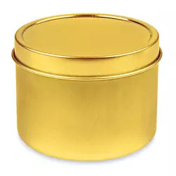 Deep Metal Tins - Round, 6 oz, Solid Lid, Gold-Pack of 48